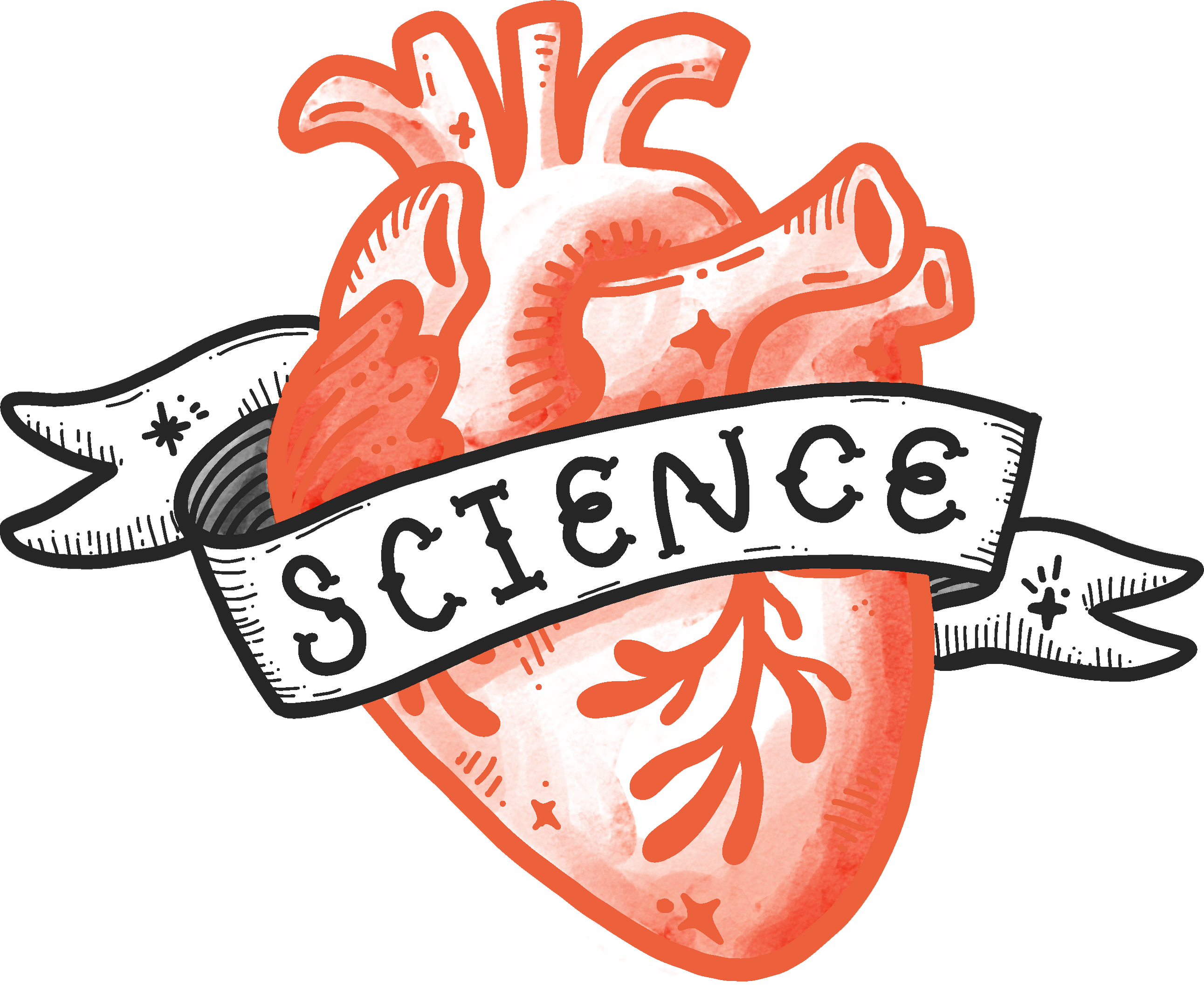 Science Heart Sticker — Two Photon