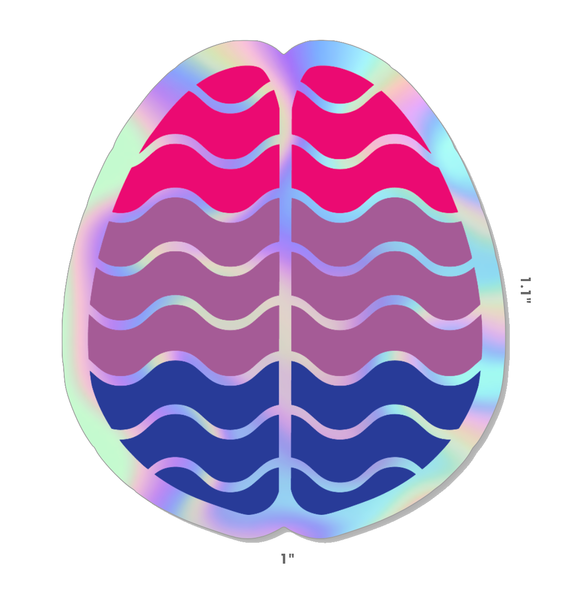Bi Pride Mini Brain Sticker — Two Photon